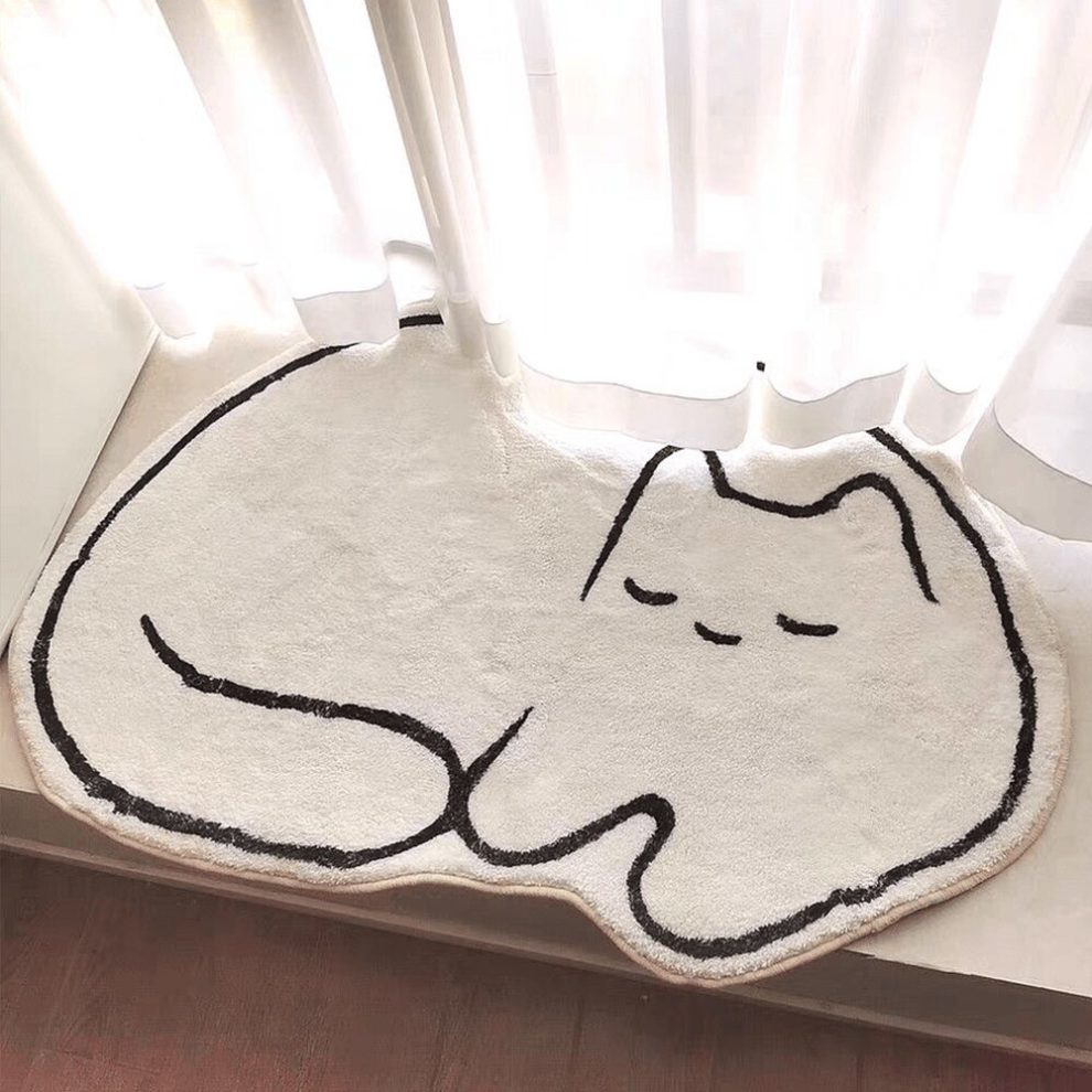 Tapis cocooning en forme de chat • Moment Cocooning